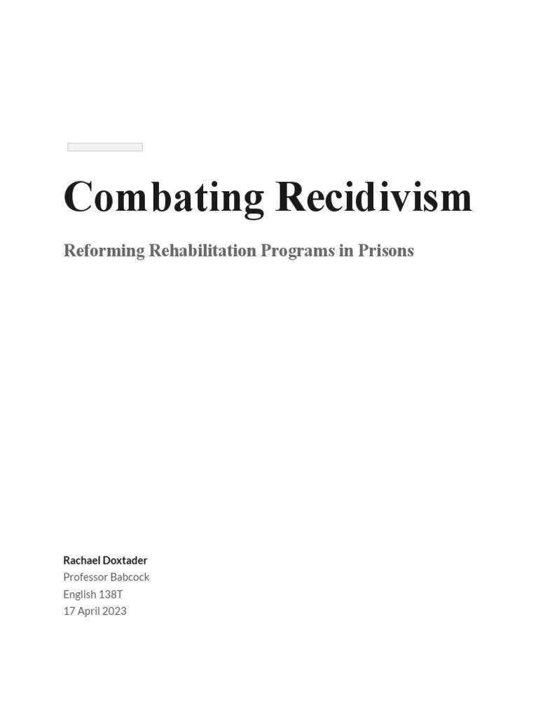 Issue Brief 3 | Download Free PDF | Rehabilitation (Penology) | Recidivism