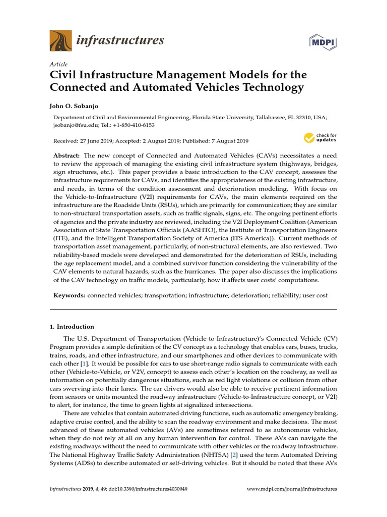 Civil Infrastructure Management Models For The Con | PDF | Traffic ...