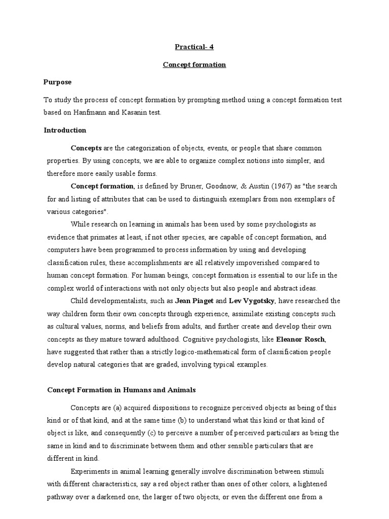 Concept Formation | PDF | Mental Image | Concept