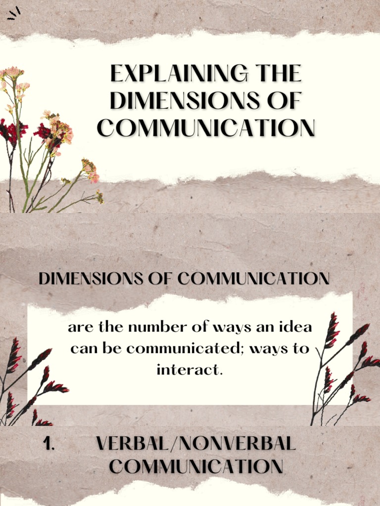 (Group6) Explaining The Dimensions of Communication | PDF ...