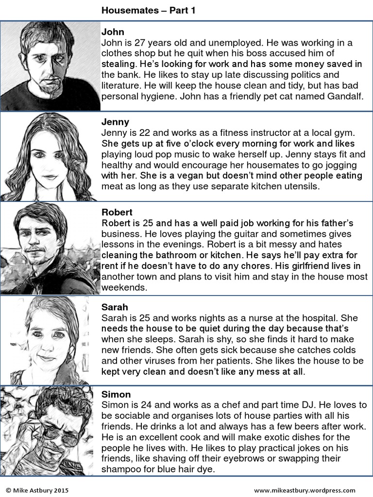 Housemates 2 EFL Descriptions | PDF