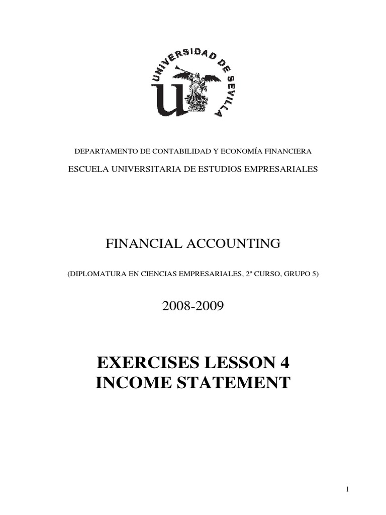 Income Statement Exercises | PDF | Revenue | Expense
