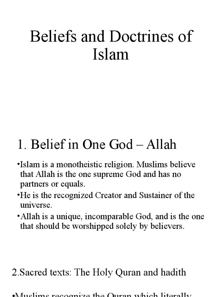 Core Beliefs and Doctrines of Islam | PDF | Quran | Islam