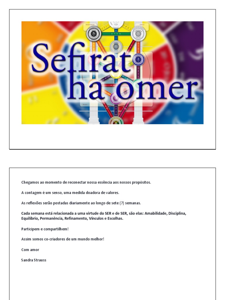 Contagem Do Omer - Sandra Strauss - 2015 | Download grátis PDF | Amor ...