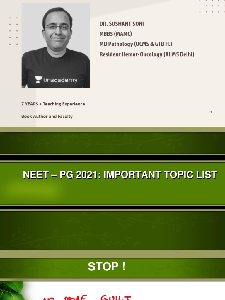 NEET PG Important Topics | PDF