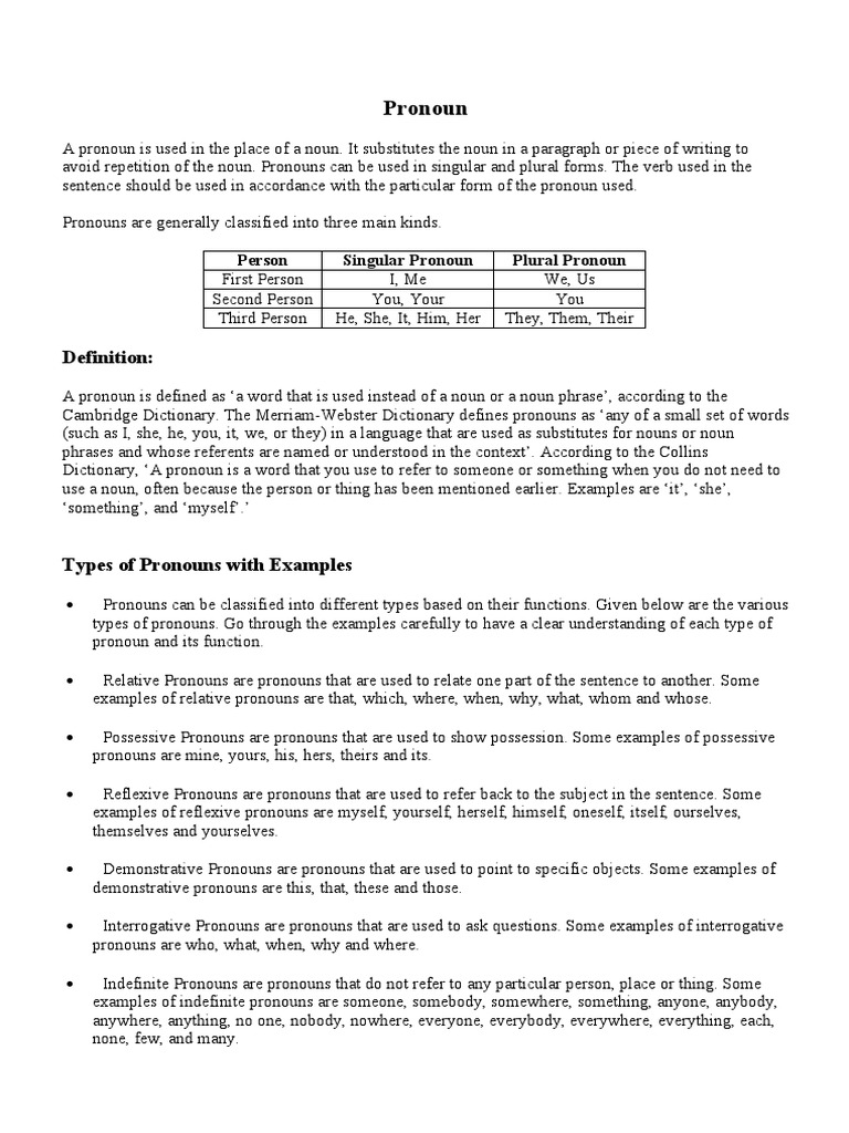 Pronoun | PDF | Pronoun | Noun