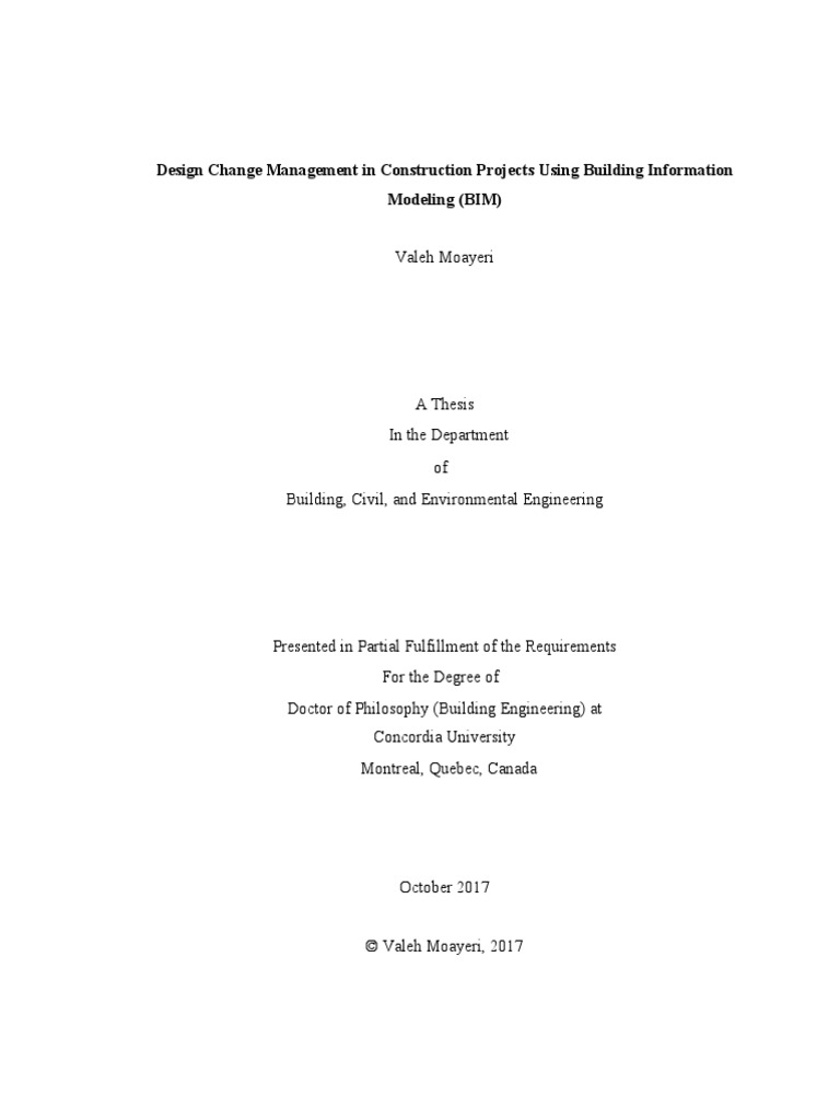 Design Change Management in Construction Projects Using Building Information Modeling (BIM ...