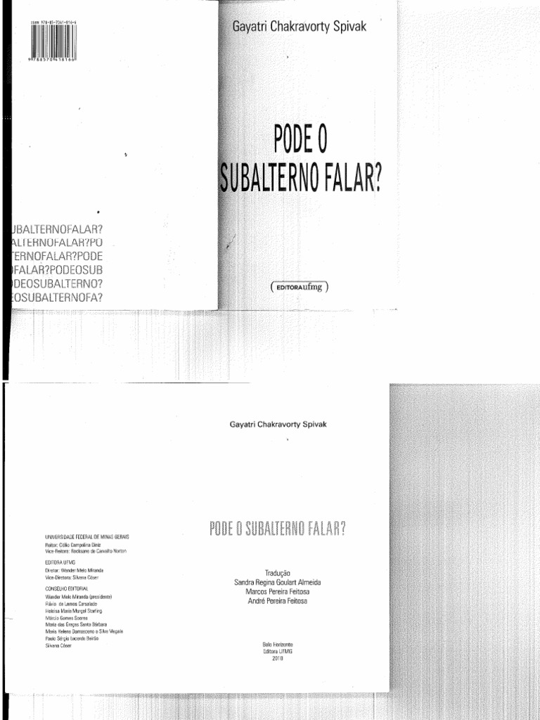 SPIVAK, Gayatri Chakravorty. Pode o Subalterno Falar | PDF | Ideologias ...
