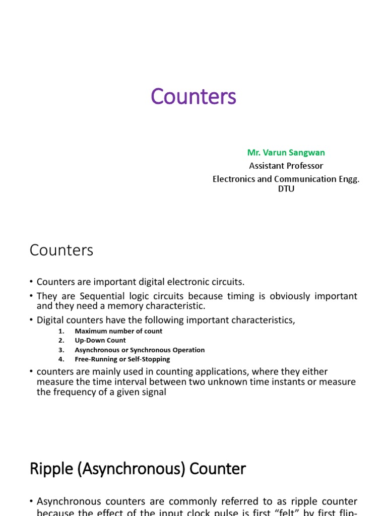 Counters 1 Pdf Digital Technology Electrical Engineering
