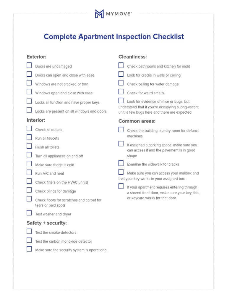 Apartment Checklist | PDF