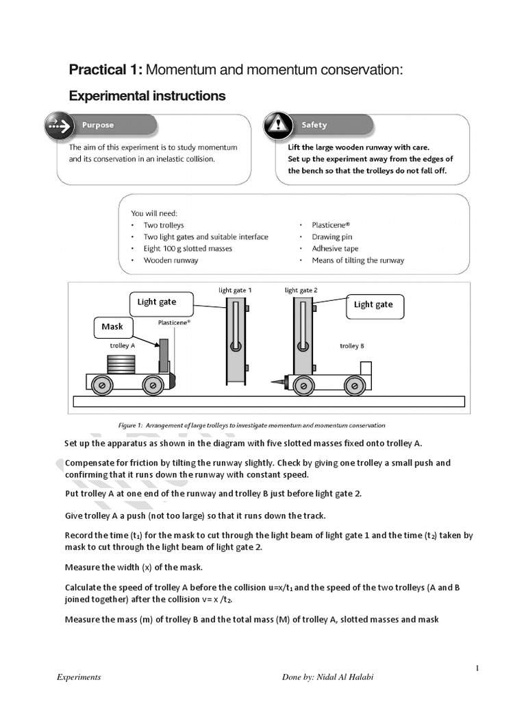 Practical 1: Momentum and Momentum Conservation:: Experimental ...