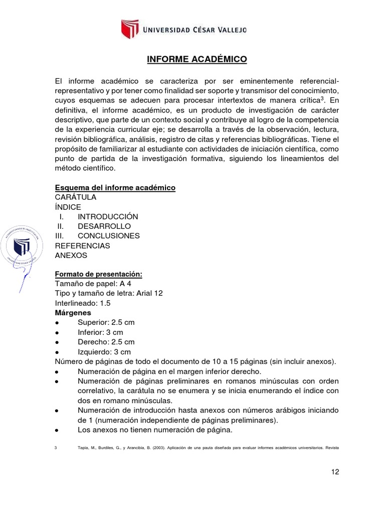 Informe Academico | PDF | Citación