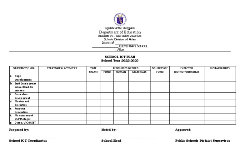 Blank School-Ict-Plan | PDF