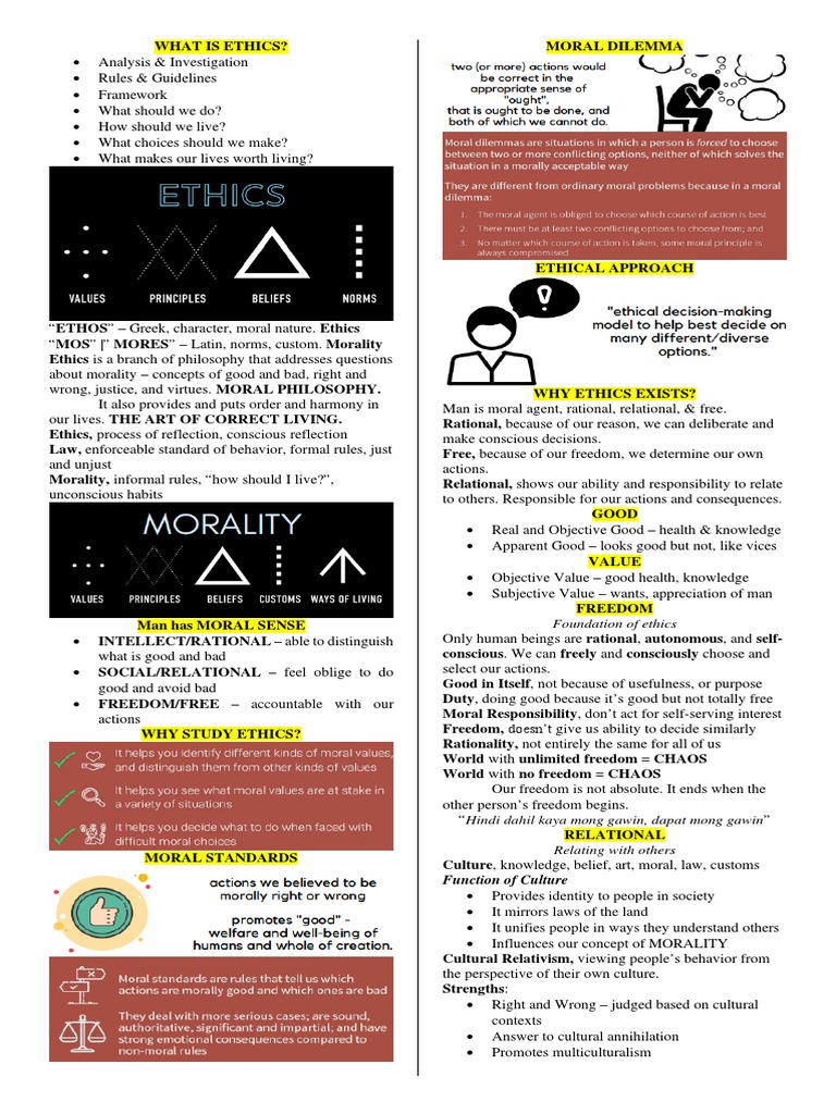 Ethics Midterm Reviewer | PDF | Morality | Rationality