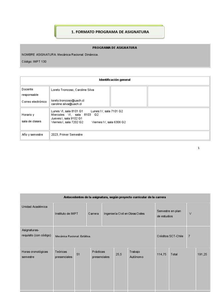 Formato Programa de Asignatura | PDF | Ingeniería | Ingeniero civil