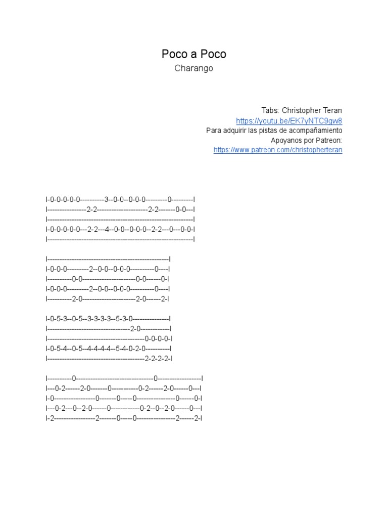Poco A Poco - Charango | PDF