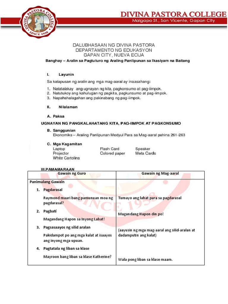 Aralin Panlipunan LESSON-PLAN | PDF