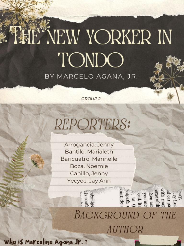 The New Yorker in Tondo: by Marcelo Agana, JR | PDF