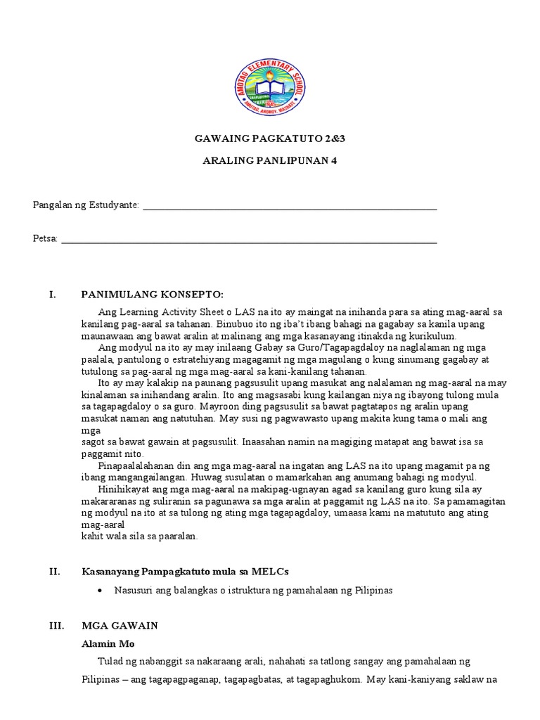 Ap Q3W2-3 - Las | PDF