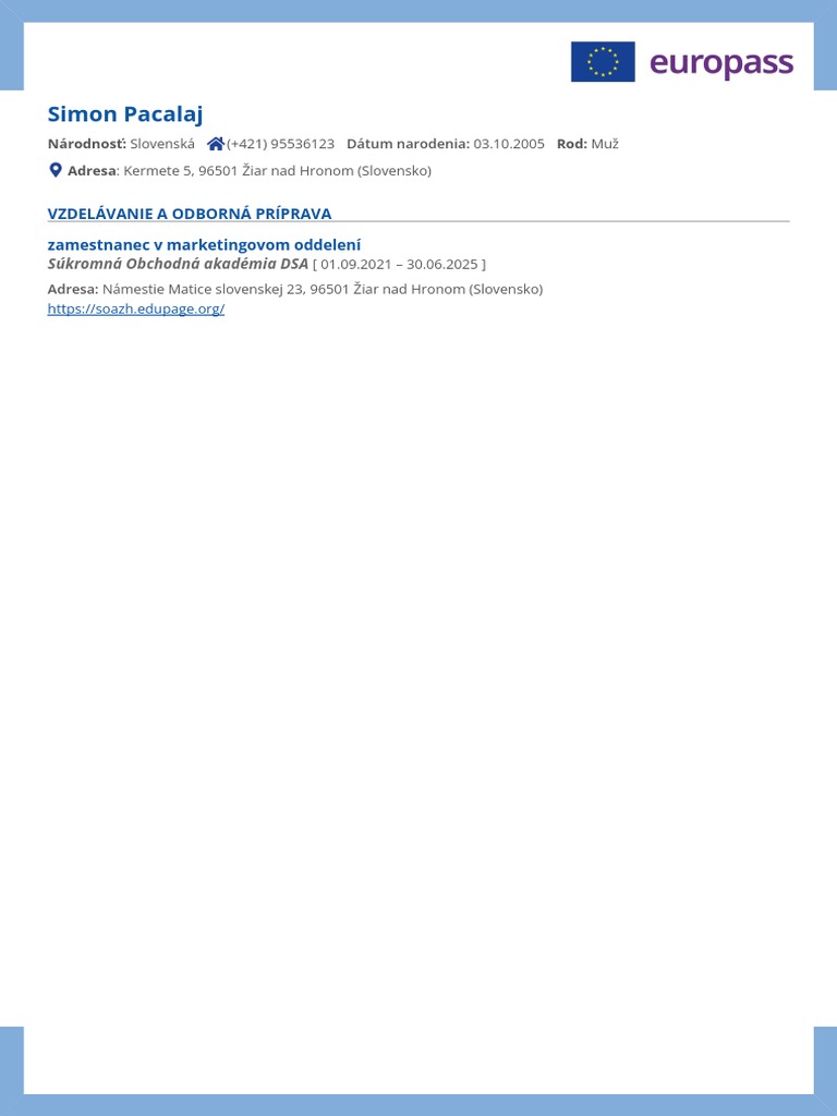 Simon Pacalaj: Vzdelávanie A Odborná Príprava Zamestnanec V ...