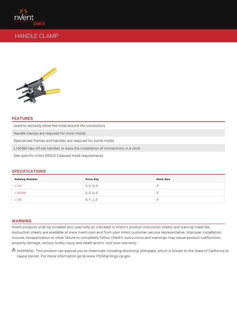 Nvent ERICO Handle Clamp | PDF