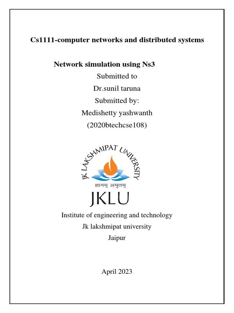 Cs1111-Computer Networks and Distributed Systems | PDF | Network Congestion | Computer Network