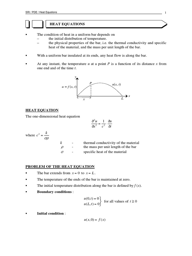 Heat Equation Temperature Model | PDF | Partial Differential Equation ...