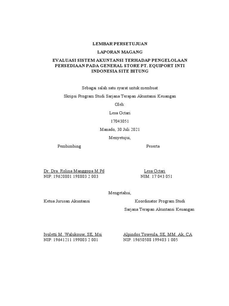 Lembar Persetujuan | PDF