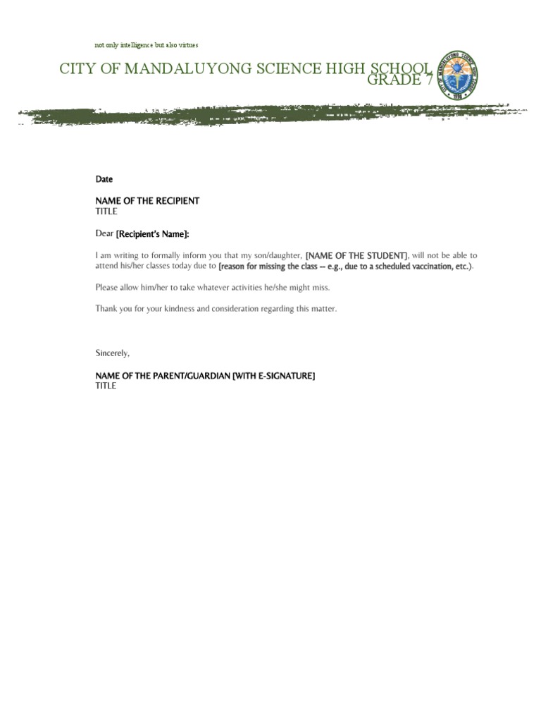 City of Mandaluyong Science High School Grade 7: Date Name of The ...