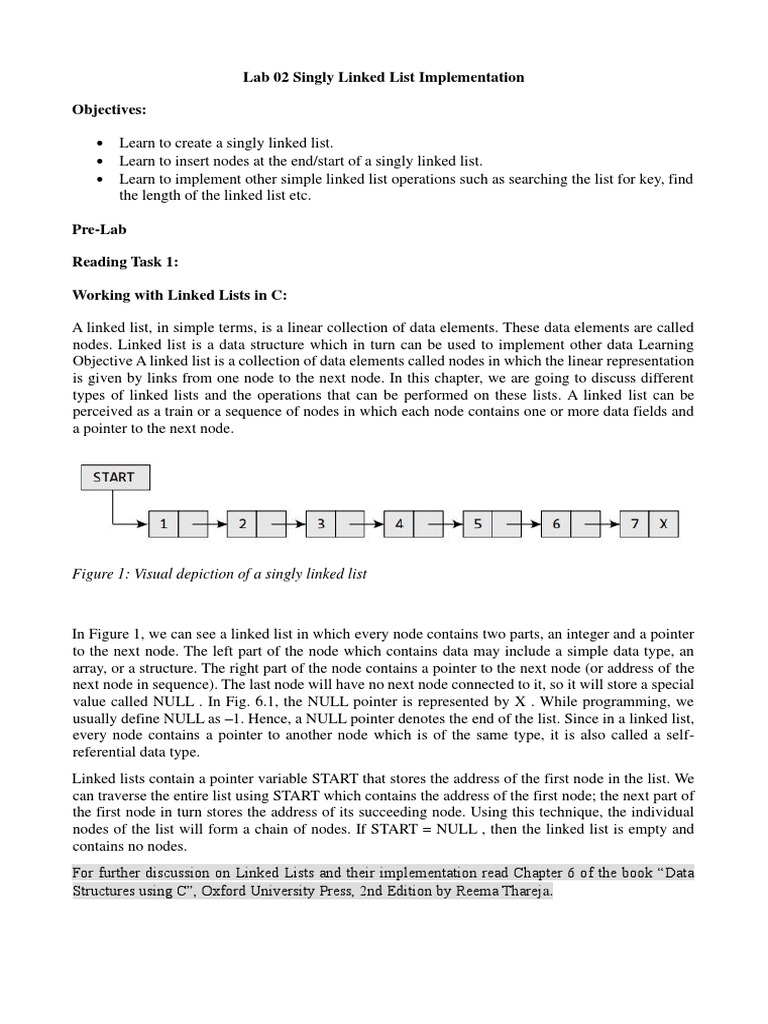 Lab 02 Singly Linked Lists Pdf Pointer Computer Programming Computer Science