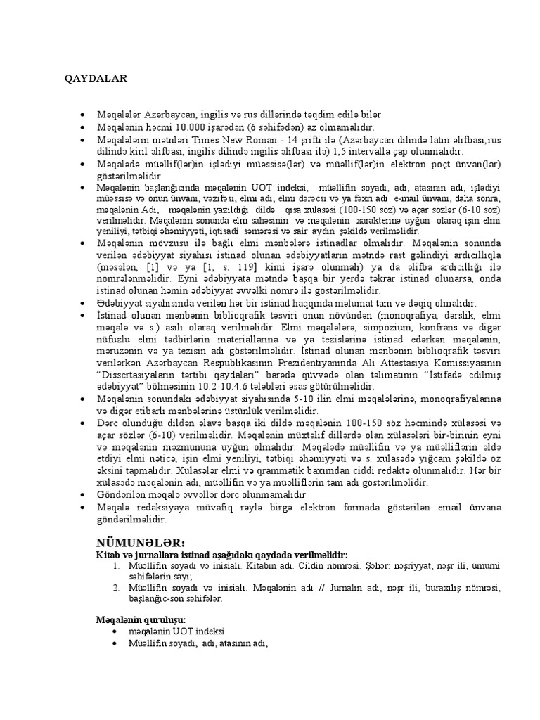 Qaydalar | PDF