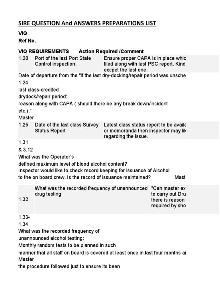 SIRE 2.0 Inspection Preparation Guide | PDF | Oil Tanker