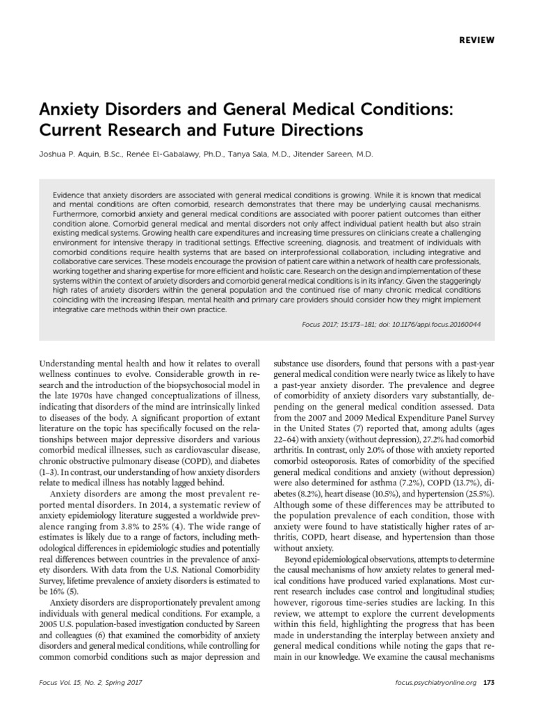 C5 Anxiety Disorders and General Medical Conditions | PDF | Anxiety ...