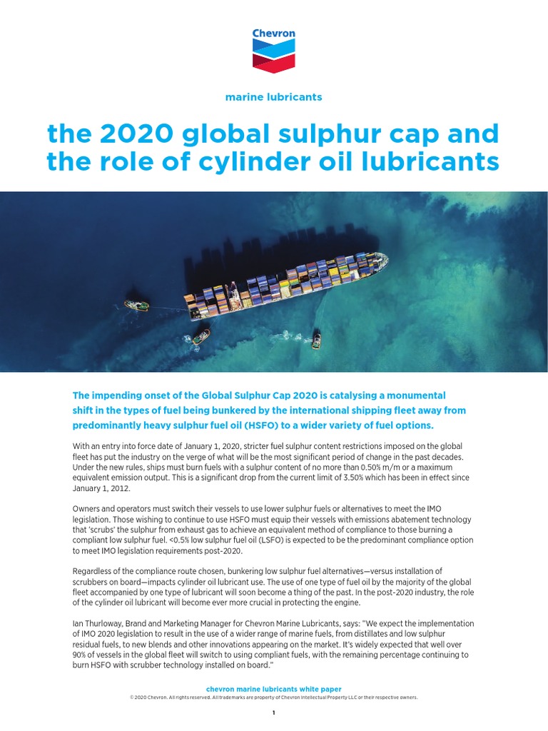 The 2020 Global Sulphur Cap - White Paper | PDF