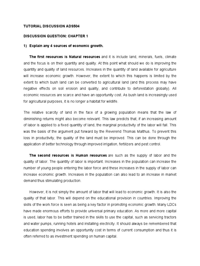 Tutorial Discussion Ads504 | PDF | Labour Economics | Economic Growth
