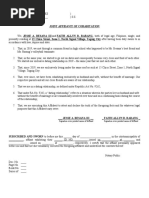 Sample Joint Affidavit of 2 Disinterested Person | PDF