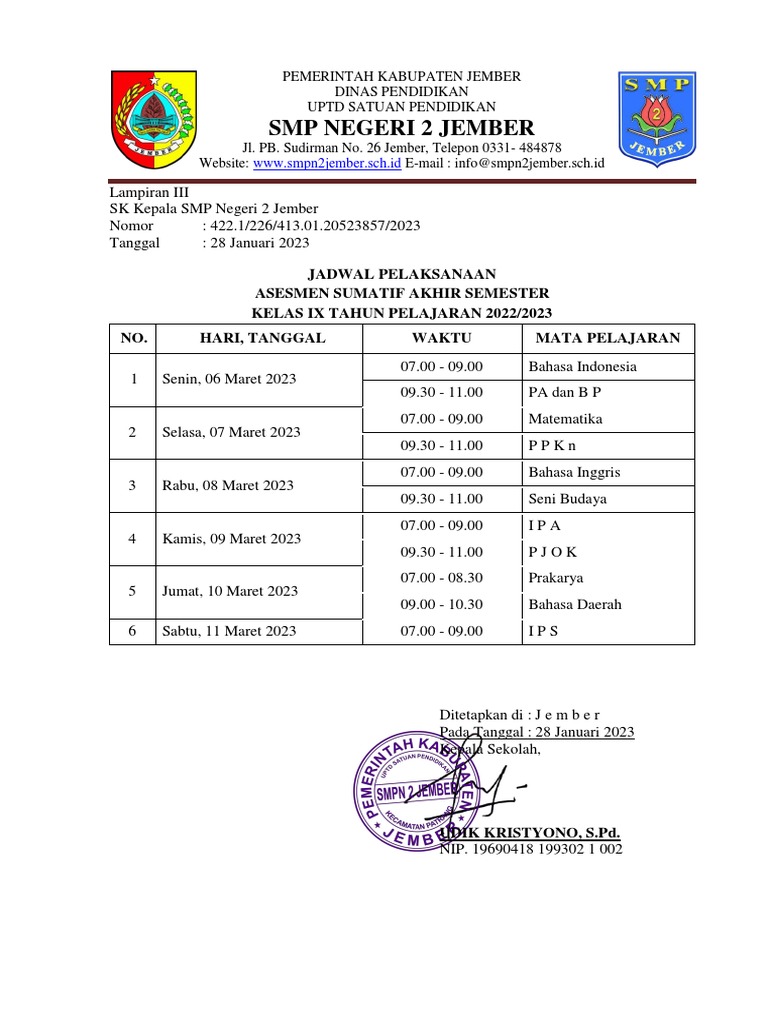 Jadwal Asas | PDF