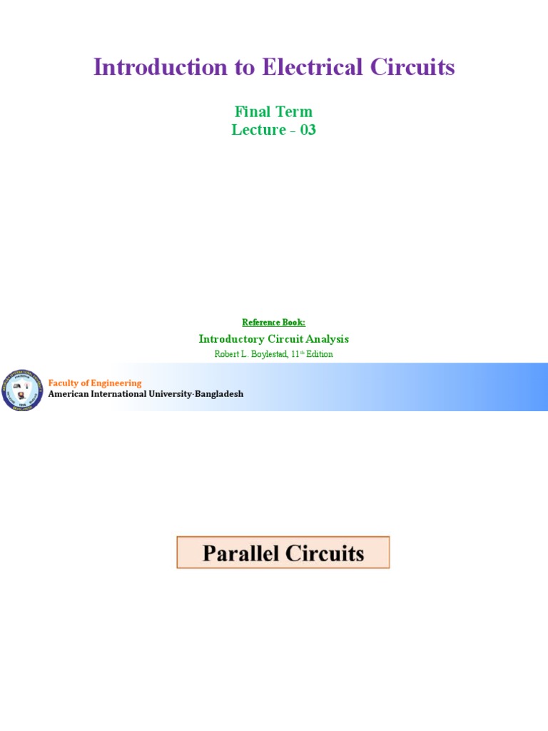 IEC - Final Lecture-3 Parallel Circuit | Download Free PDF | Electrical Impedance | Electrical ...