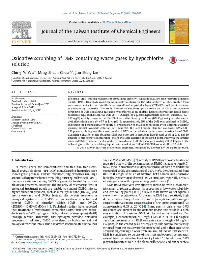 Hypo Scrubbing Paper | PDF | Chlorine | Sewage Treatment