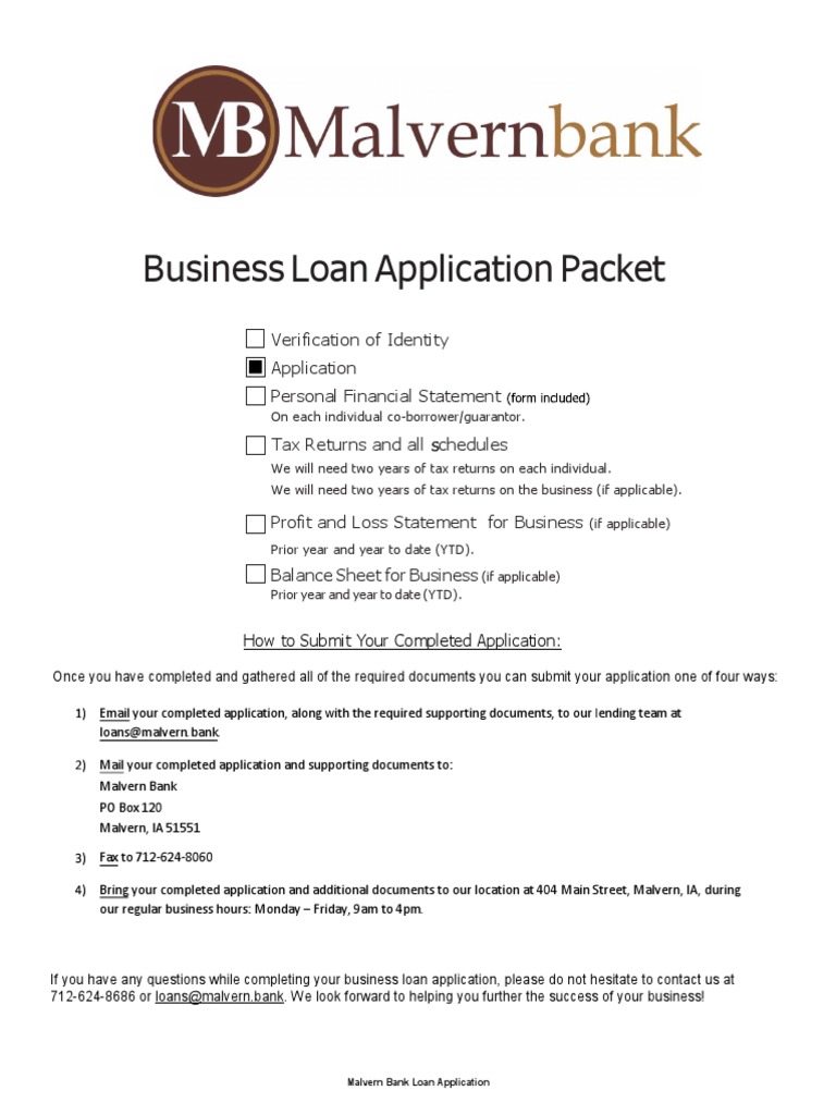 Business Loan Application Packet | Download Free PDF | Banks | Credit