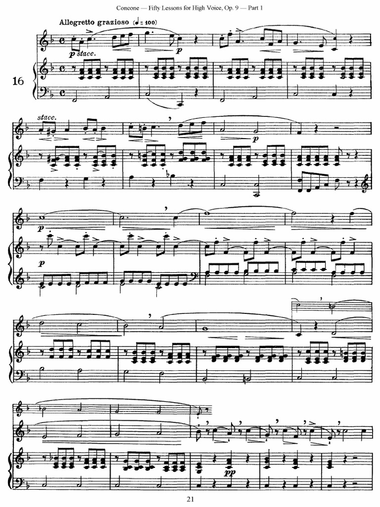 G. Concone, - 50 - Lessons - For - High - Voice, - Op. - 9-2 | PDF