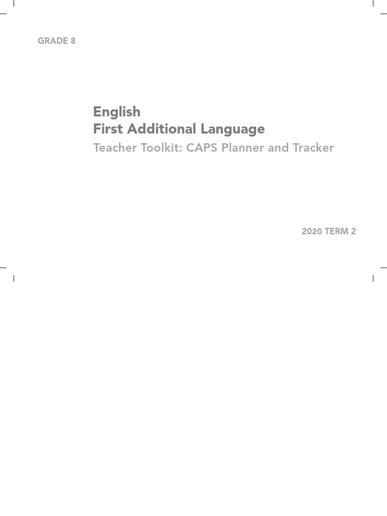 Grade 8 English CAPS Planner Tracker | PDF | Educational Assessment ...