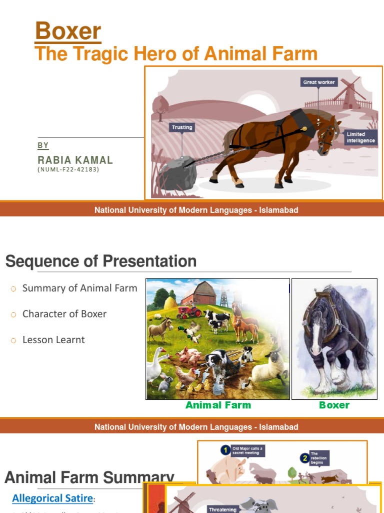 Boxer: The Tragic Hero of Animal Farm | PDF | Satire
