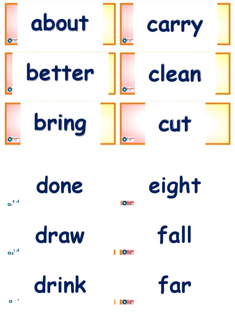 Reading Flashcards For Grade 3 | PDF