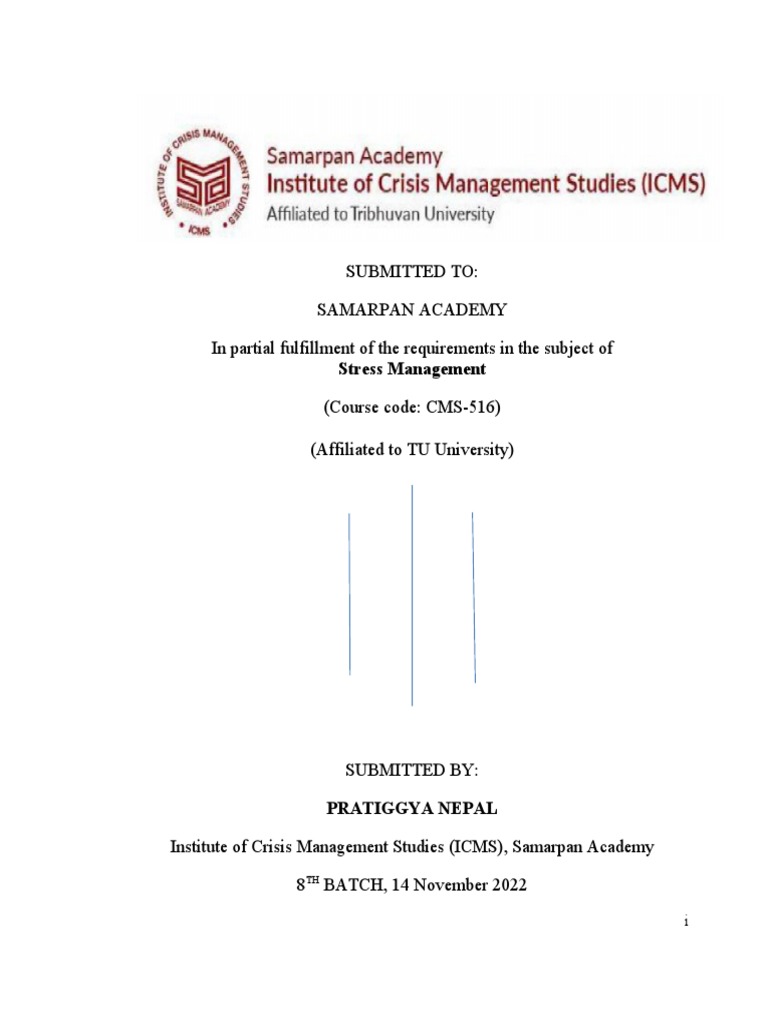 Stress Management Report | PDF | Stress (Biology) | Psychological Trauma