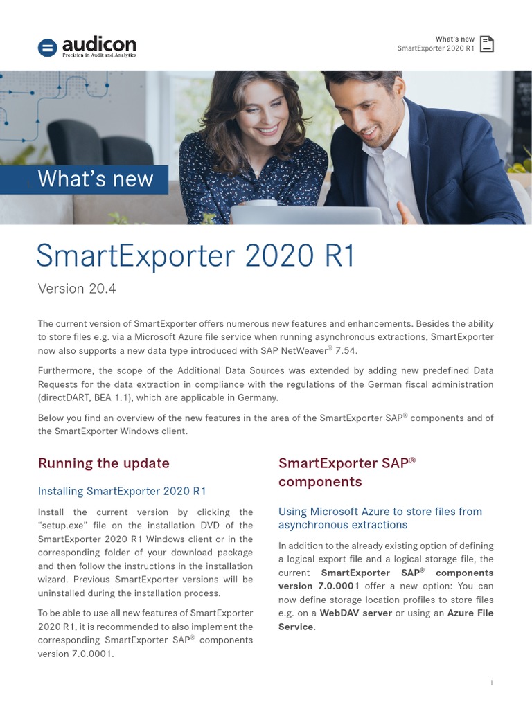 New Features SmartExporter 2020 R1 | PDF