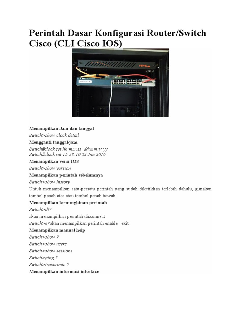Perintah Dasar Konfigurasi Router SISCO | PDF