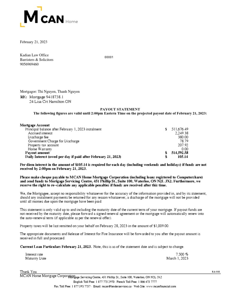 Payout Statement Tue Feb 21 2023 | PDF