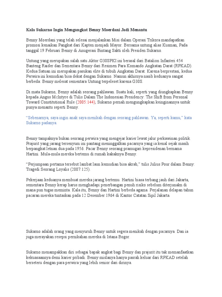 Benny Moerdani dan Sukarno | PDF