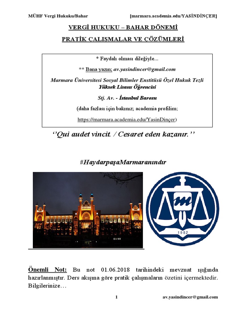 Vergi Hukuku Cozumlu Pratik Calismalar M | PDF